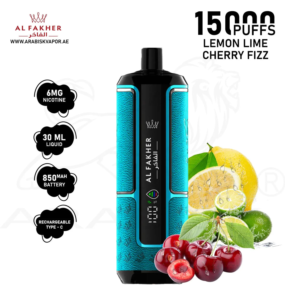 AL FAKHER CROWN BAR HYPERMAX 15000 PUFFS 6MG - LEMON LIME CHERRY FIZZ ...