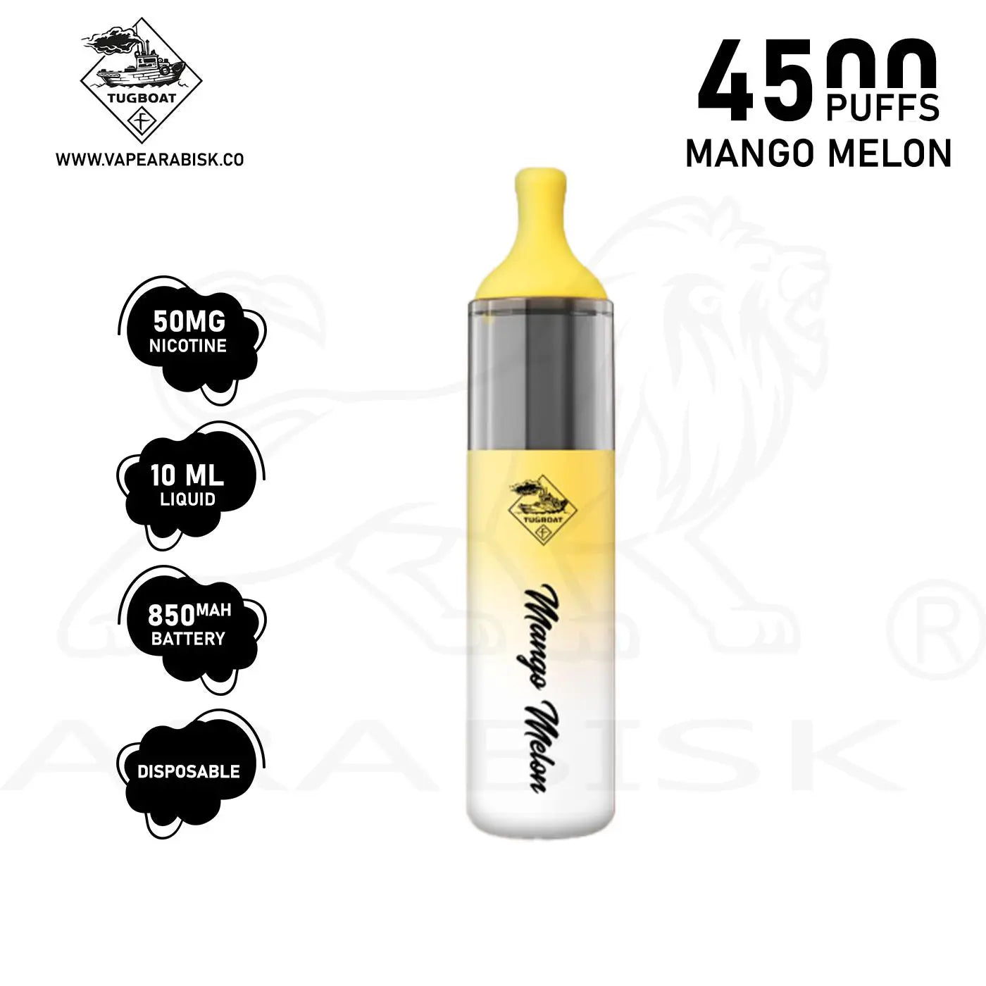 Tugboat Evo - Mango Melon 4500 Puffs 50mg – Arabisk Vape