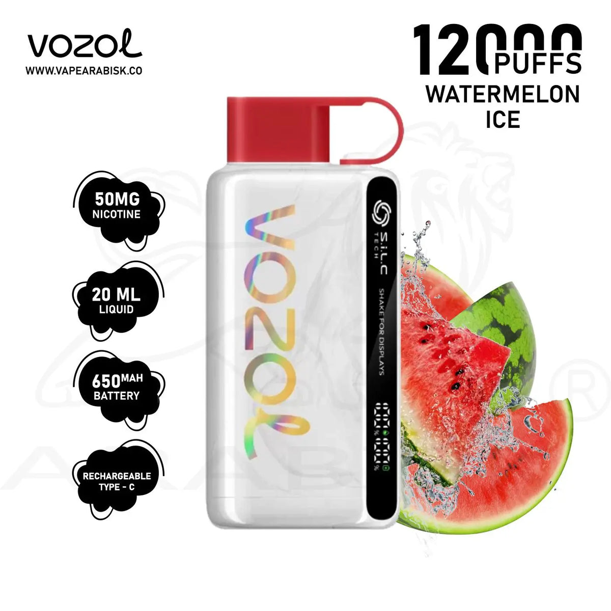 VOZOL STAR 12000 PUFFS - WATERMELON ICE – Arabisk Vape