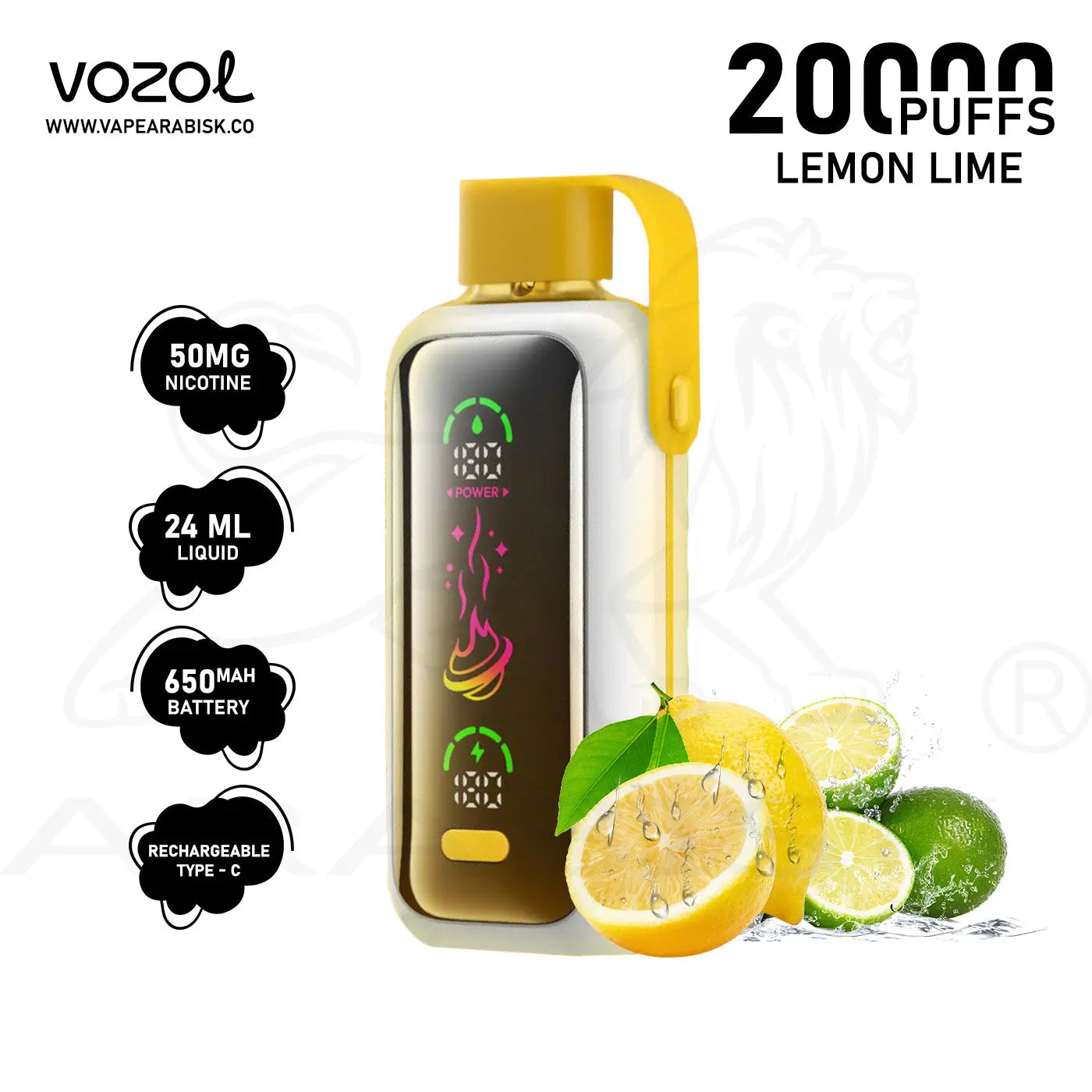 VOZOL STAR 20000 PUFFS 50MG - LEMON LIME | DISPOSABLE DEVICES – Arabisk ...